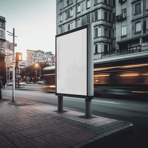 Billboard Mockup In Street